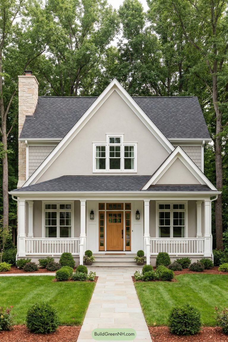 24 Beautiful Grey House Designs With White Trim
