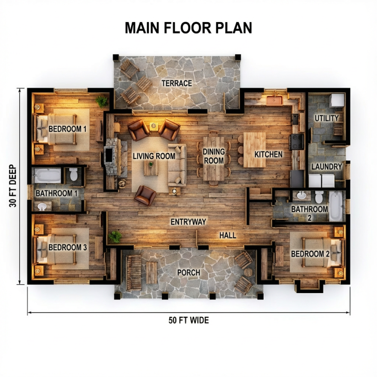 Ranch Floor Plans: Stone Ridge Mountain Ranch Retreat