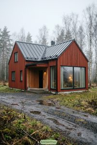 15 Red Modern Cottage Houses That Glow Against Their Landscapes