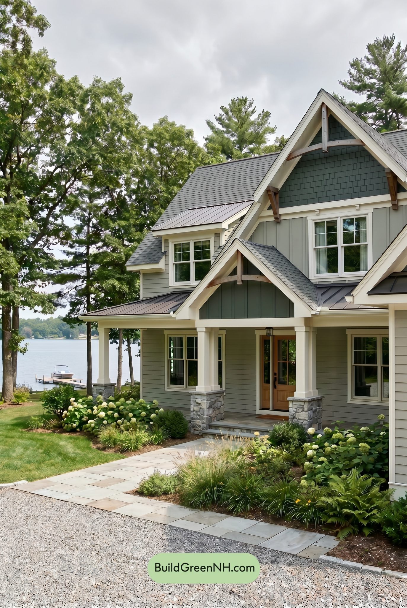 American Craftsman Green Exterior Color Schemes: Pale Green Grace