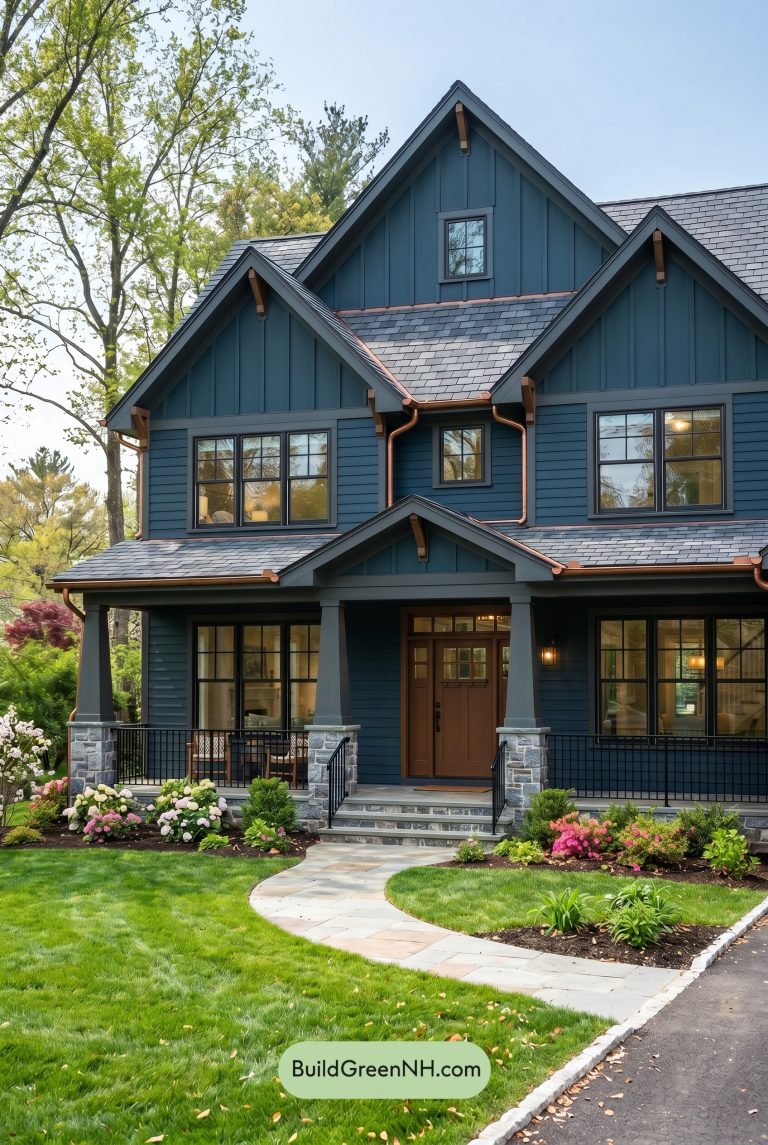 Craftsman Blue Exterior Color Scheme: Midnight Copper Calm