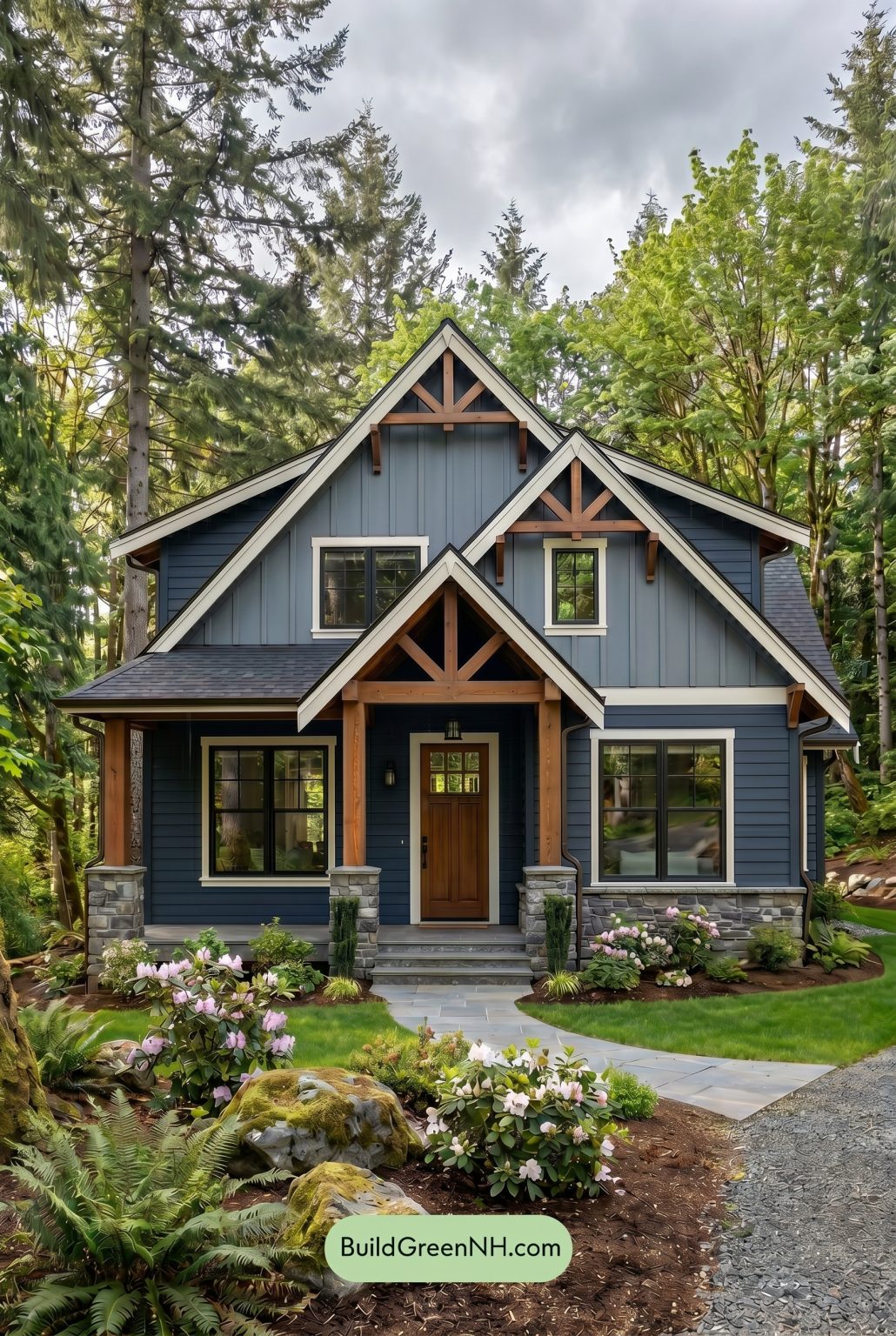 Craftsman Blue Exterior Color Scheme: Navy Cedar Poise