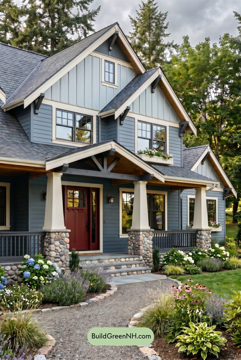 Craftsman Blue Exterior Color Scheme: Pewter Blue Welcome