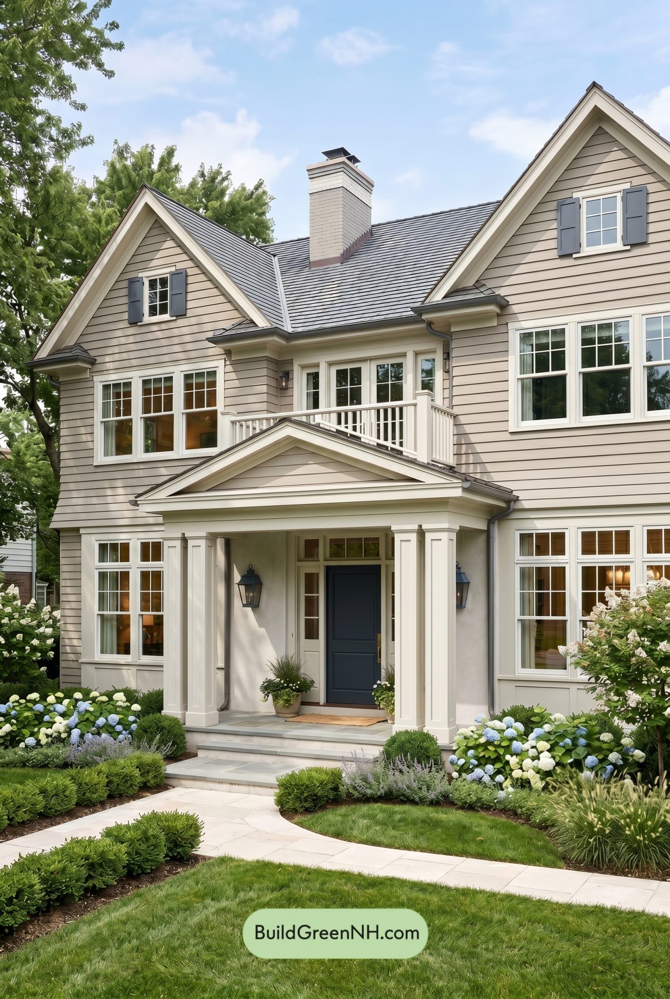 Light Grey Exterior Color Scheme: Greige Coastal Calm