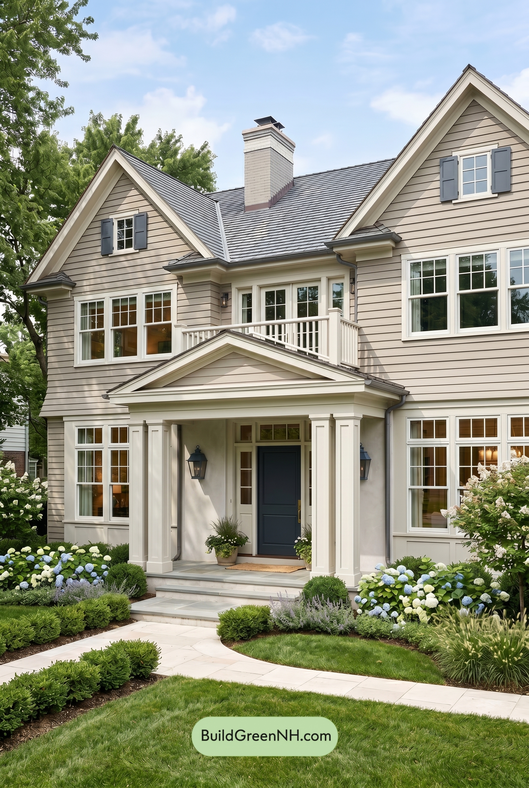 Light Grey Exterior Color Scheme: Greige Coastal Calm