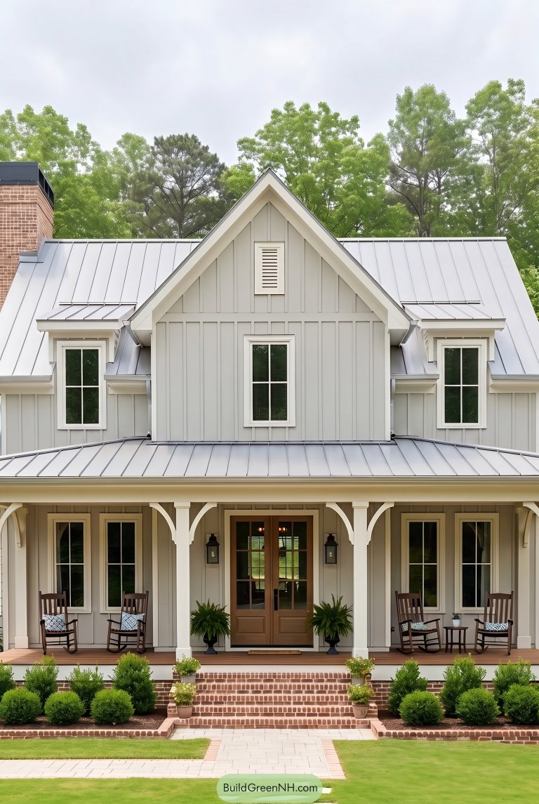 Off White Farmhouse Exterior Color Scheme: Classic Off White Farmhouse