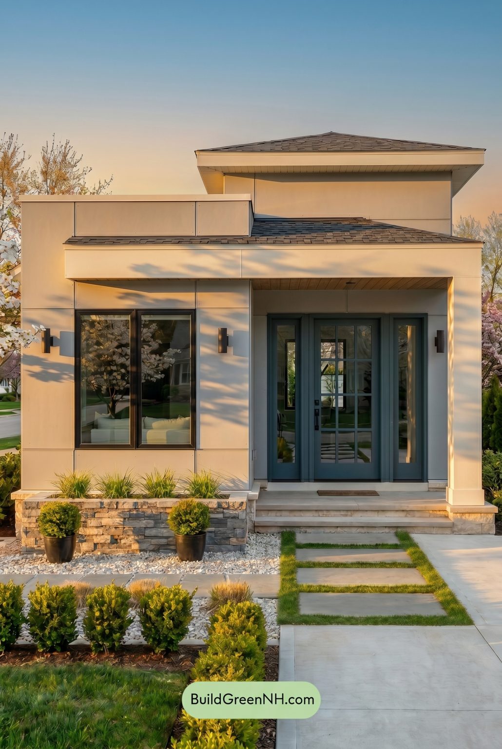 Small Modern Light Grey Exterior Color Scheme: Dove Grey Teal